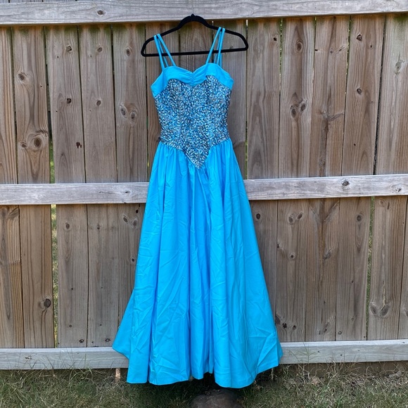 Vintage | Dresses | Vintage Mike Benet Formals Silver Grey Sequined ...